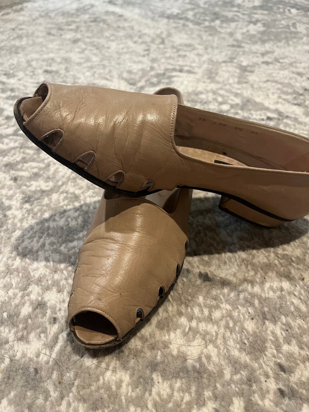 Vintage PANCALDI Shoes Italian Leather Fashion Kitten Heels Size 8.5 ...