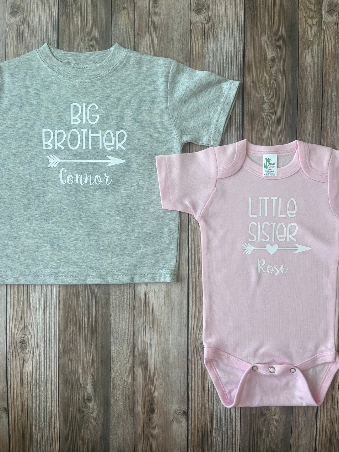 Big Brother Little Sister Set Personalized Shirts, Custom Sibling Shirt ...