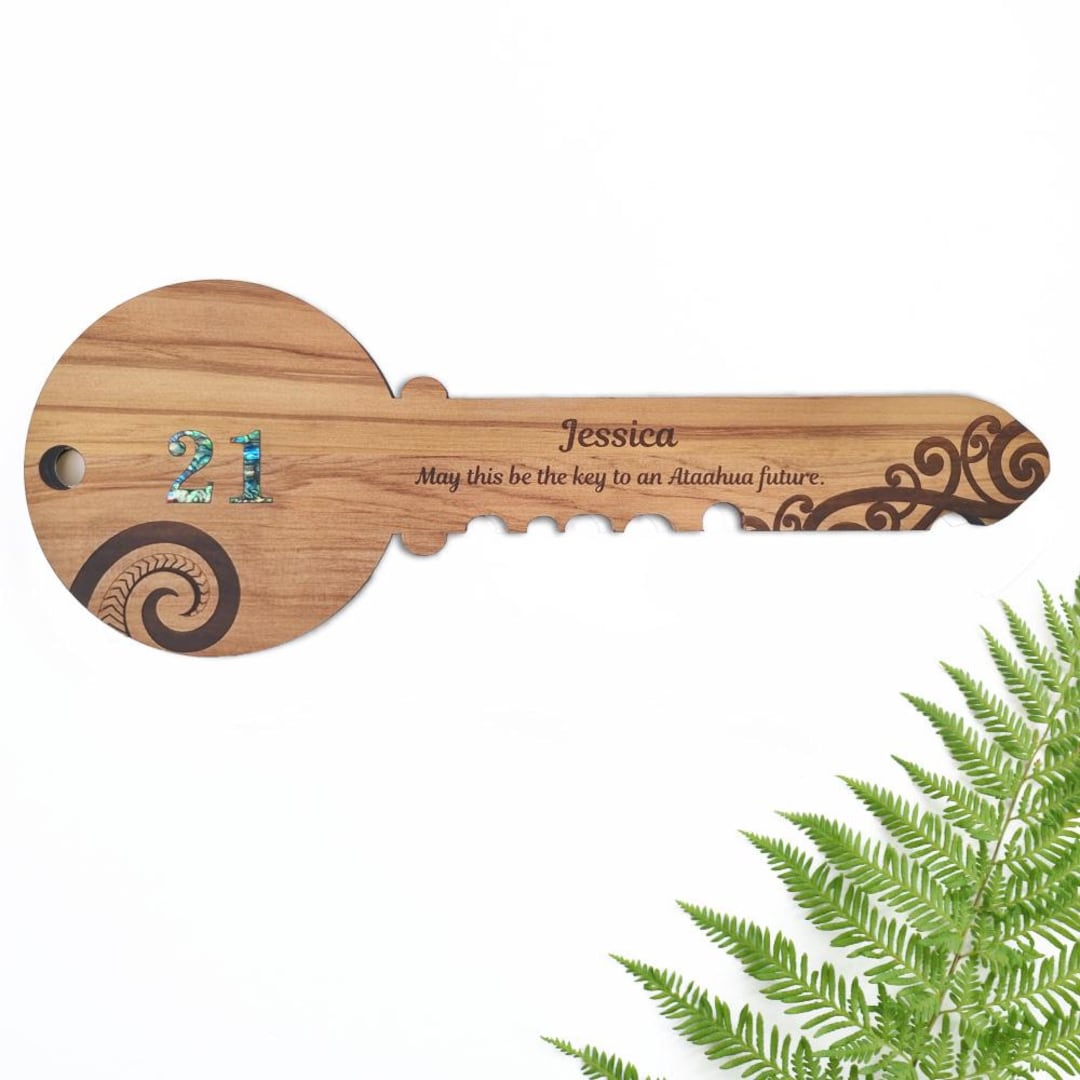 21st Birthday Key | Maori Design | Made in New Zealand | Heart Rimu ...