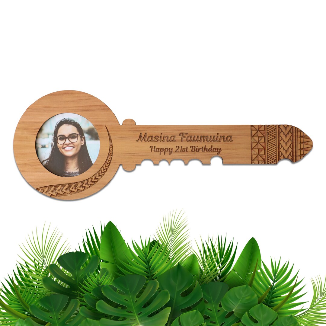 21st Birthday Key With Photo Insert Pasifika I Made in New Zealand ...