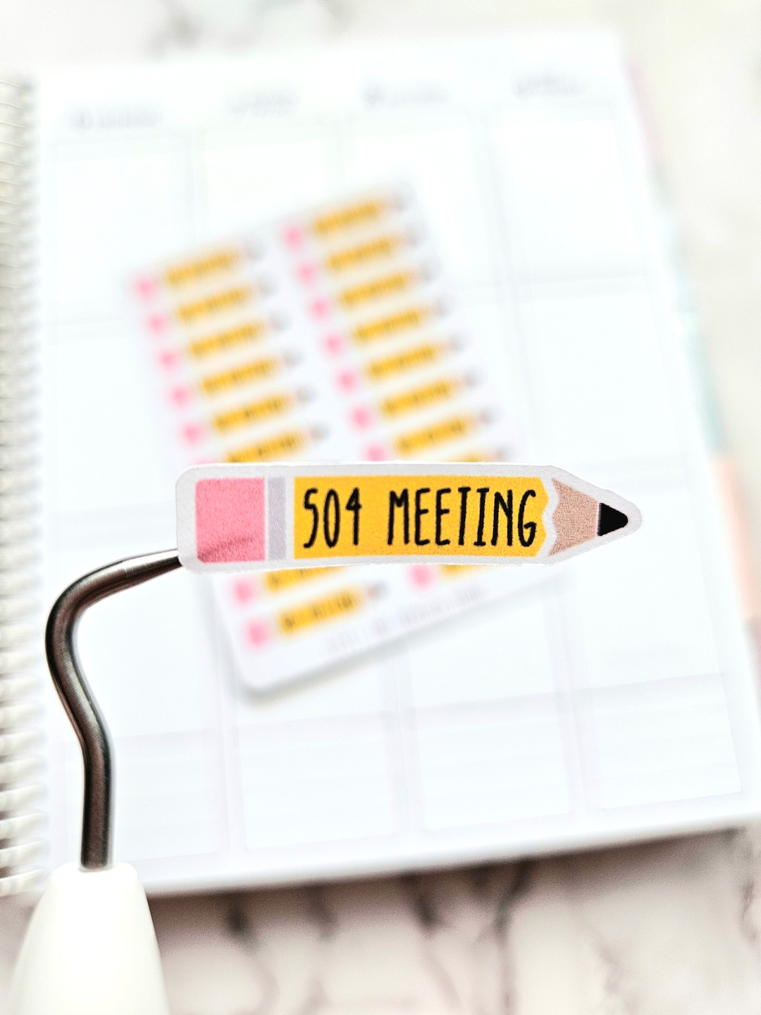 504 Meeting Pencil Planner Stickers | Teacher and Student Planner ...