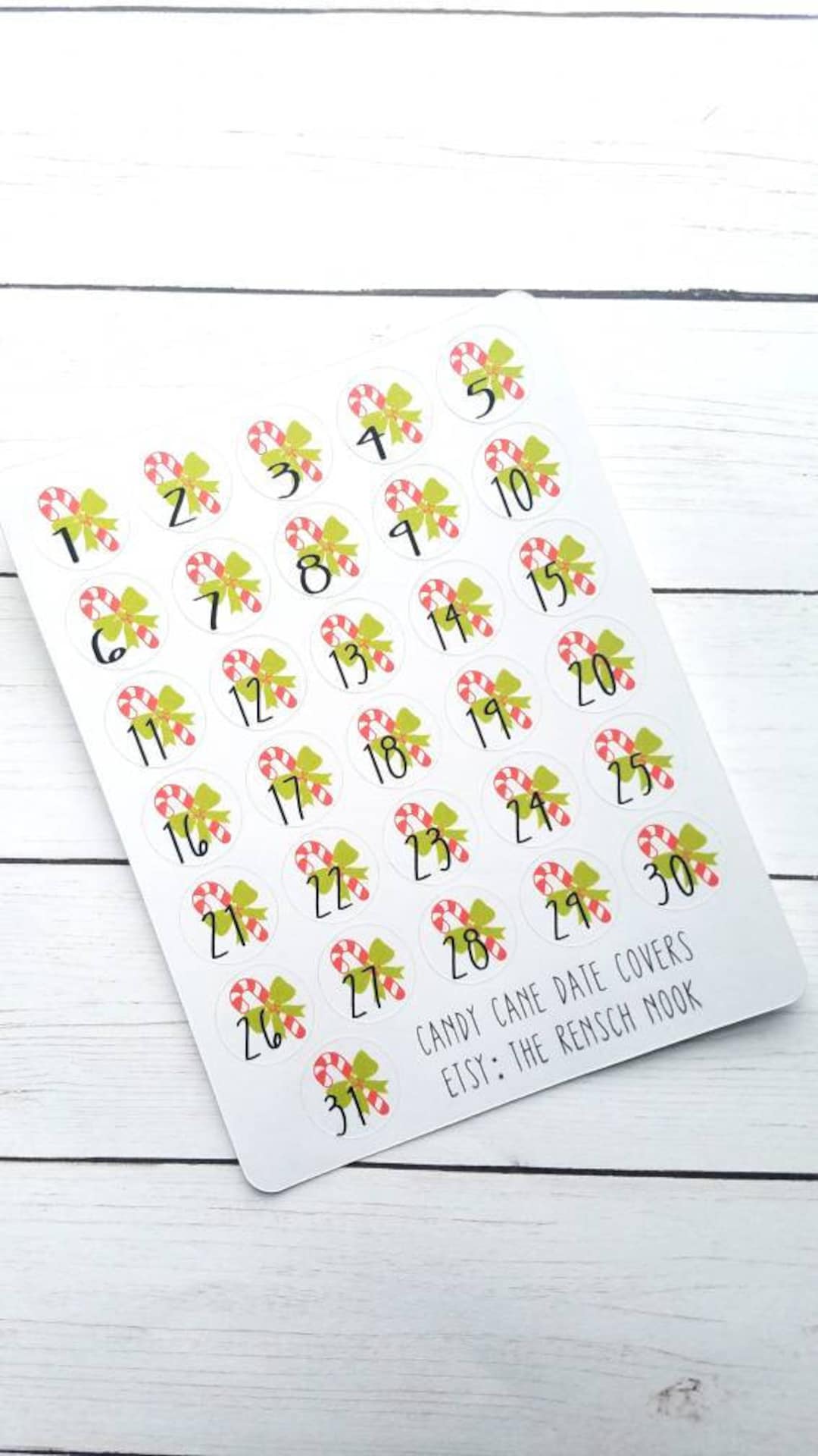 Planner Sticker Candy Cane Date Covers DC001 Gift for Her - Etsy