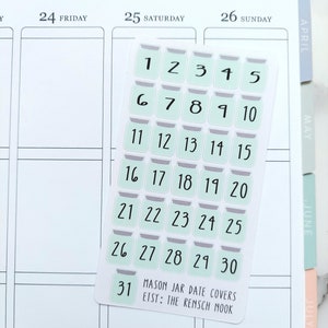 Mason Jar Date Covers Planner Stickers - DC008 - Summer Date Covers ...
