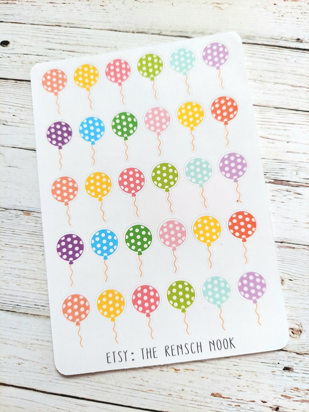 Polka Dot Balloon Planner Stickers - Set of 30 - Etsy