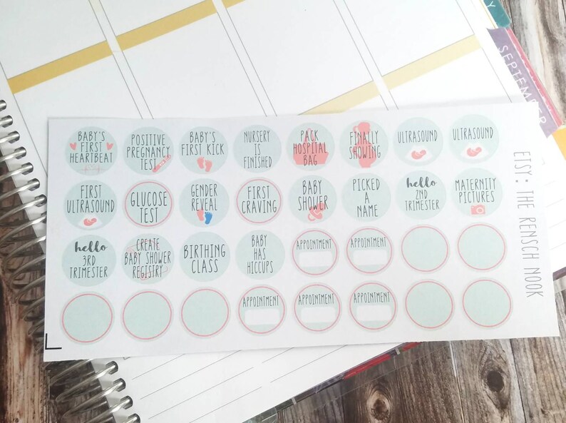 Pregnancy Milestones Planner Stickers HS15 Gift for Her - Etsy