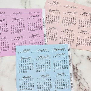 2025 Mini Calendars | Year at a Glance | Planner Stickers - Etsy