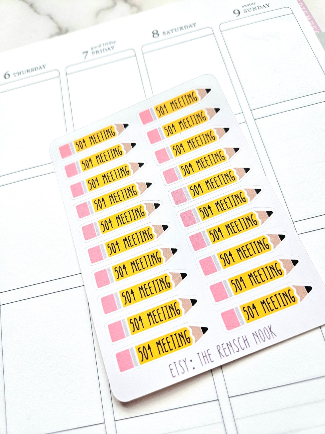 504 Meeting Pencil Planner Stickers | Teacher and Student Planner ...