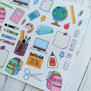 School Supplies Planner Stickers - HS61 - Teacher and Student Planner ...