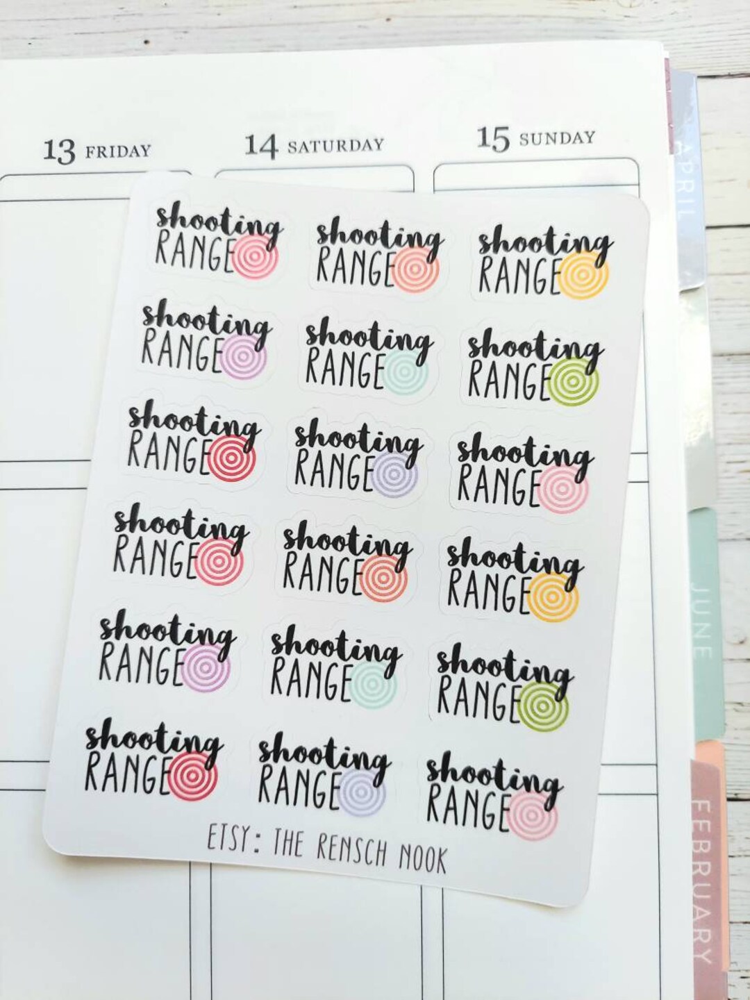 Shooting Range Planner Stickers - 0175 - Multi Color - Happy Planner ...