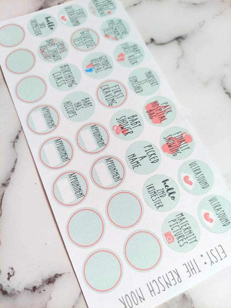 Pregnancy Milestones Planner Stickers HS15 Gift for Her - Etsy