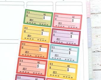 Cheque Planner Sticker Cheque Icon Sticker Cheque Sticker - Etsy