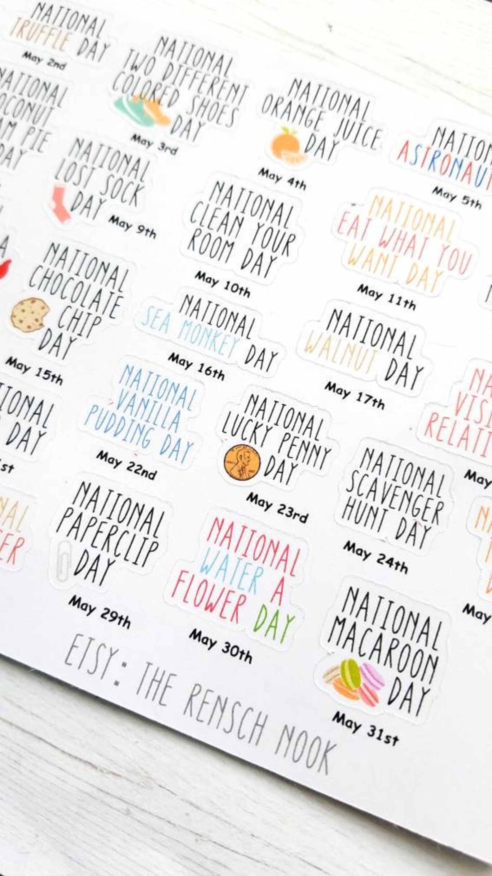 May National Holidays Planner Stickers Fun Holidays gift - Etsy