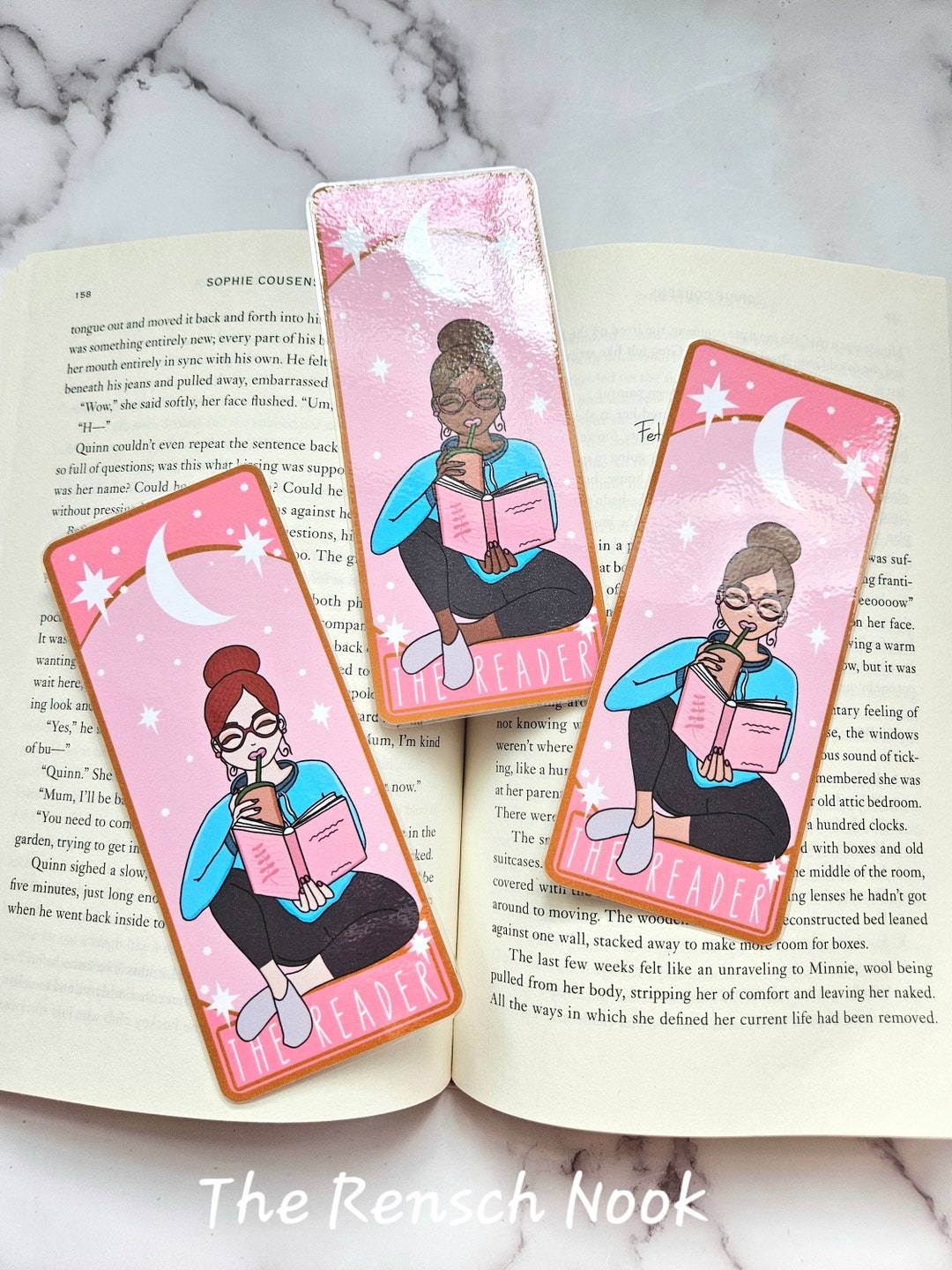 The Reader Single Sided Laminated Bookmark - Pink Tarot Card - Planner ...