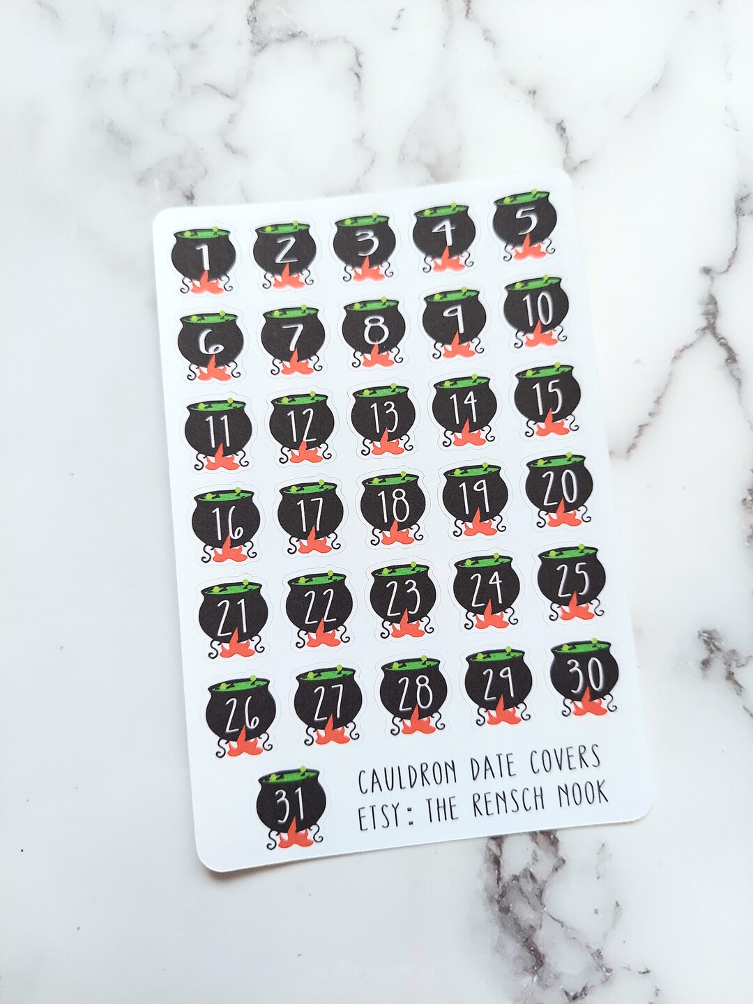 Cauldron Date Covers Planner Stickers - Spooky Halloween Theme - Etsy