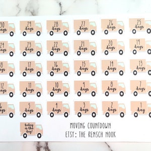 Planner Stickers, Moving Day Count Down - HS56 - Gift for Her - Daily ...