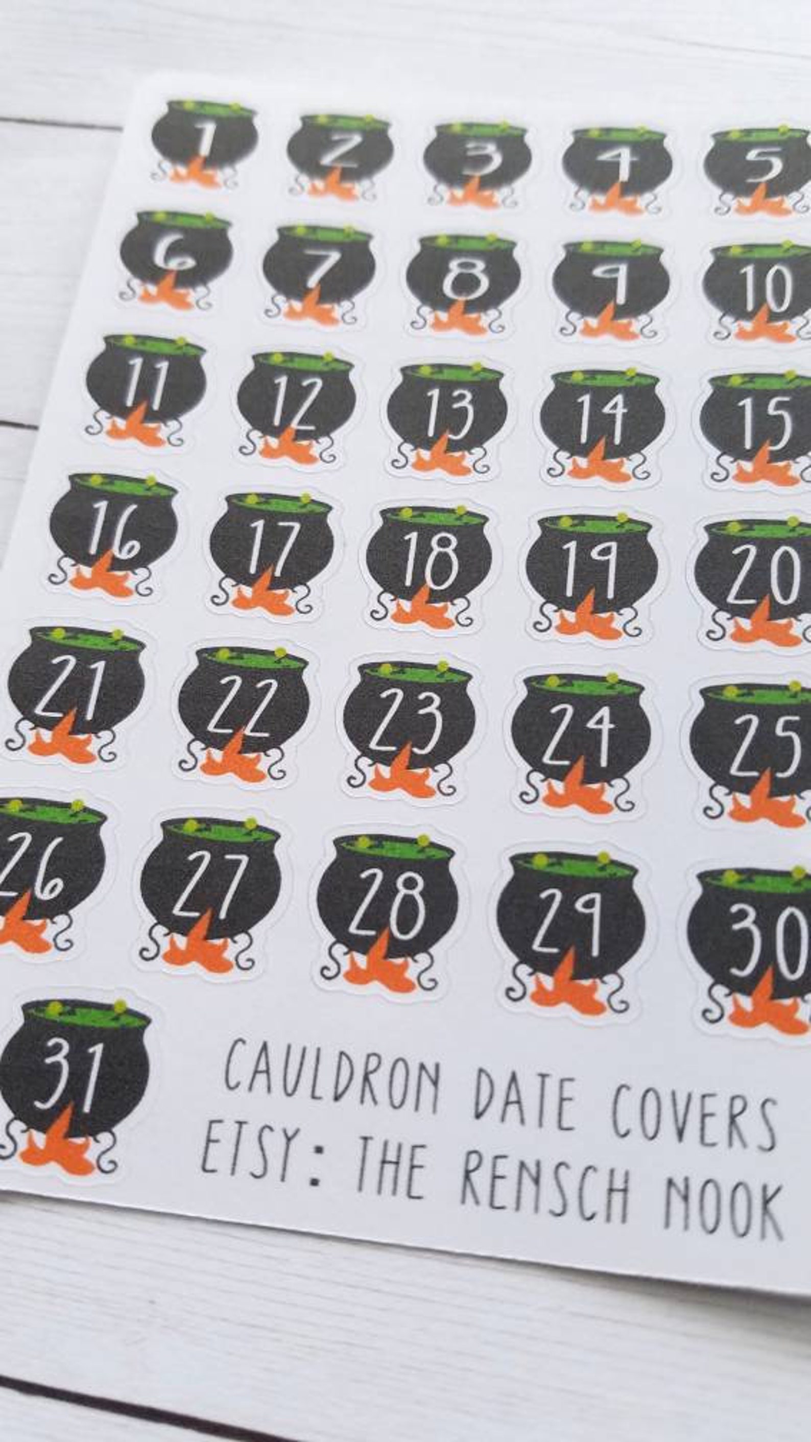 Cauldron Date Covers Planner Stickers DC0025 Spooky - Etsy