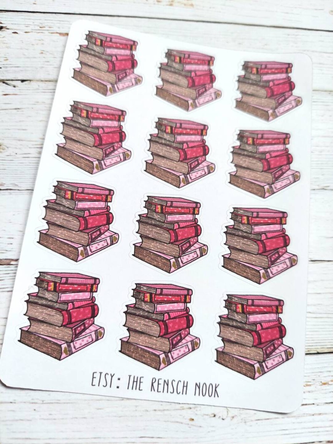 Valentine Book Stack Planner Stickers - 0201 - February - Etsy