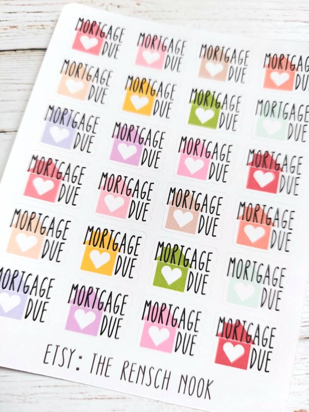 Mortgage Due Planner Stickers - 0199 - Bill Due - Finance - Money ...