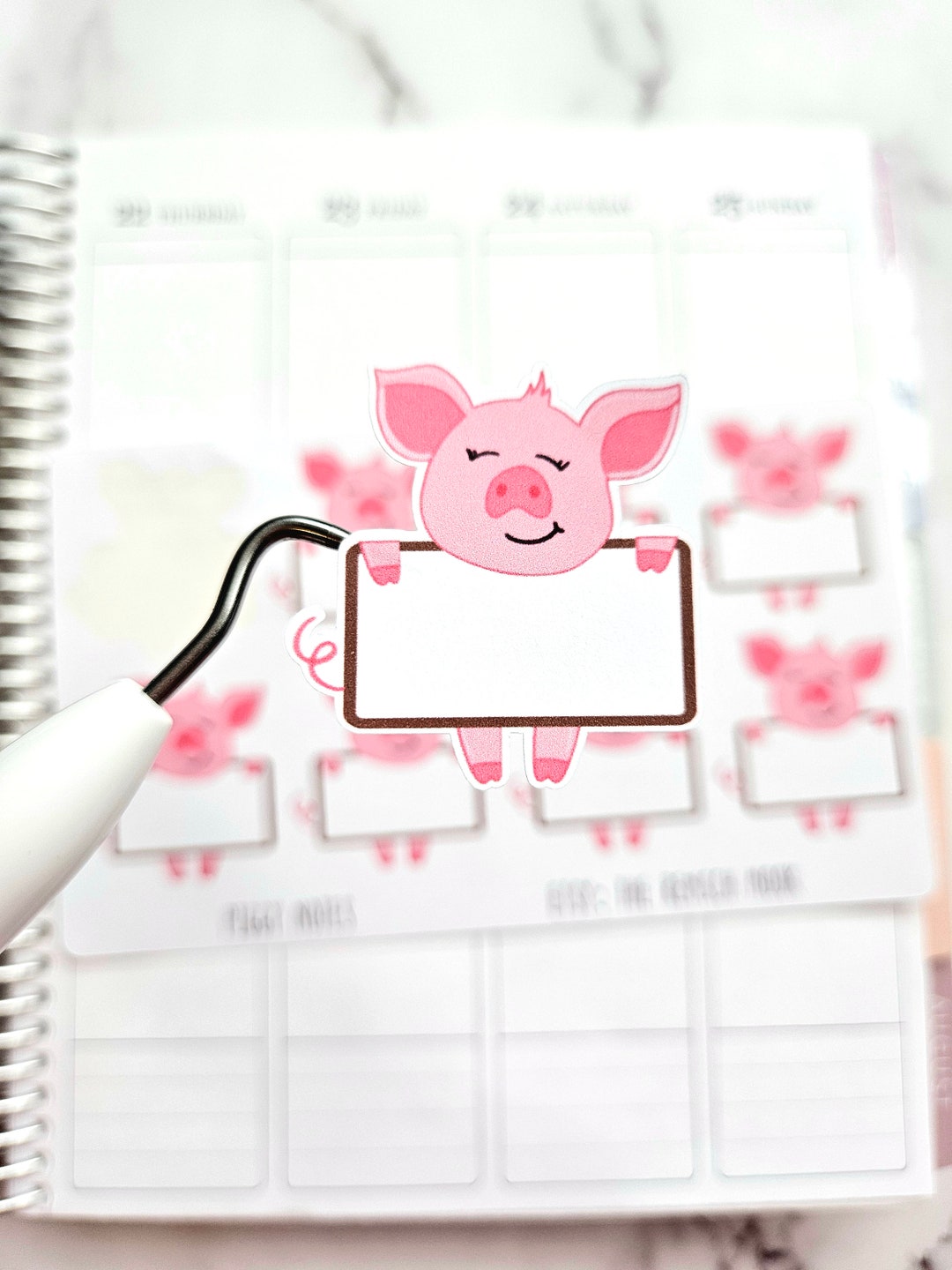 Piggy Notes Planner Stickers | Pig Planner Stickers - Etsy