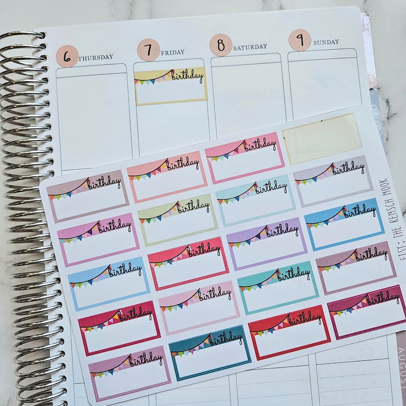 Birthday Planner Stickers - Etsy