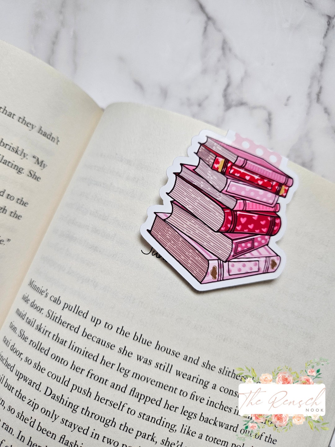Pink Bookstack Magnetic Bookmark - Planner Clip - Planner Bookmark - Etsy