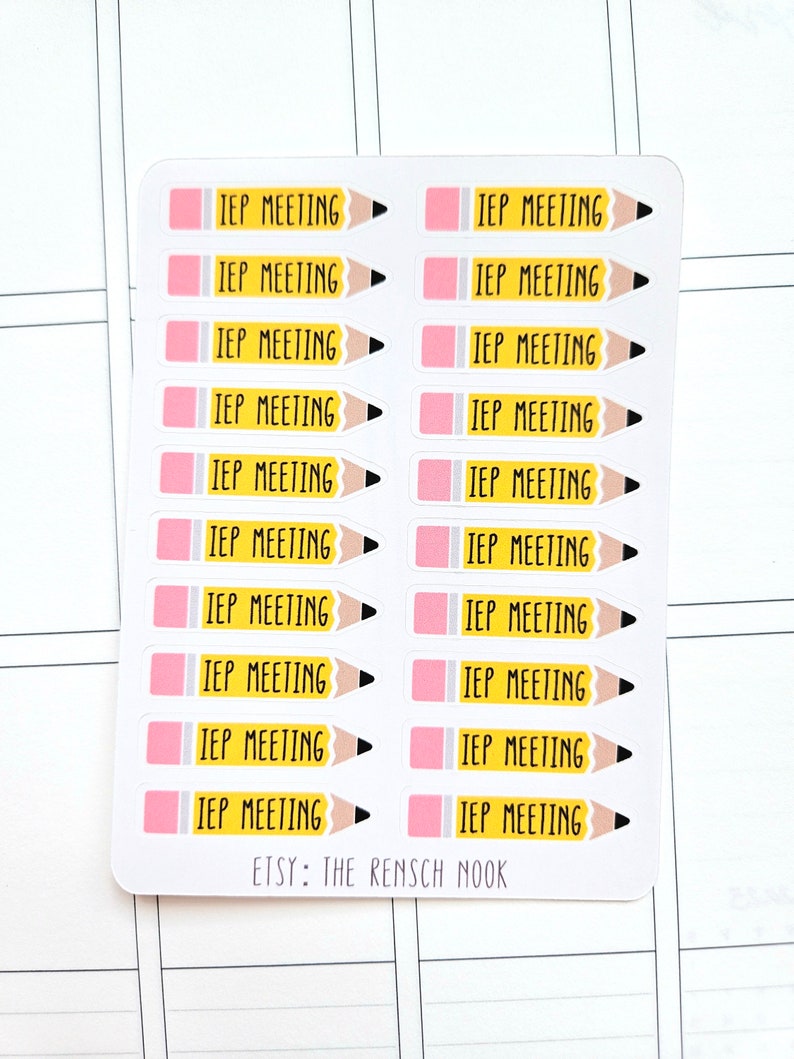 IEP Meeting Pencil Planner Stickers | Teacher Organization - Etsy
