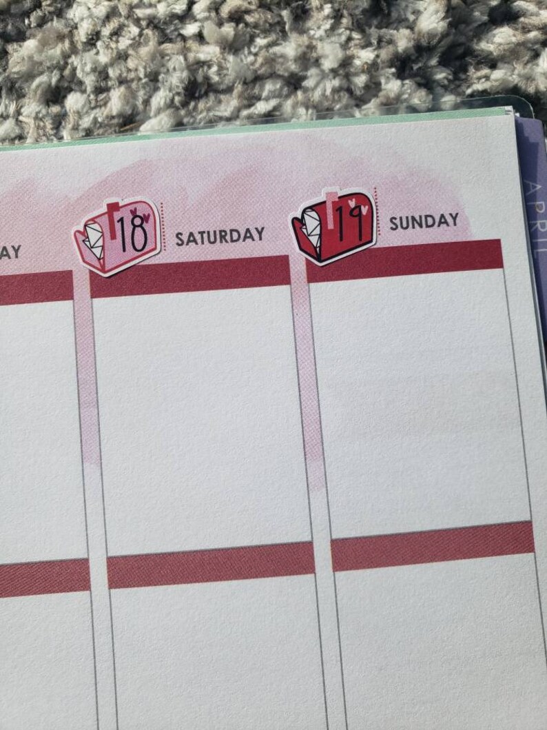 Planner Sticker Mailbox Date Cover DC0018 Valentine - Etsy