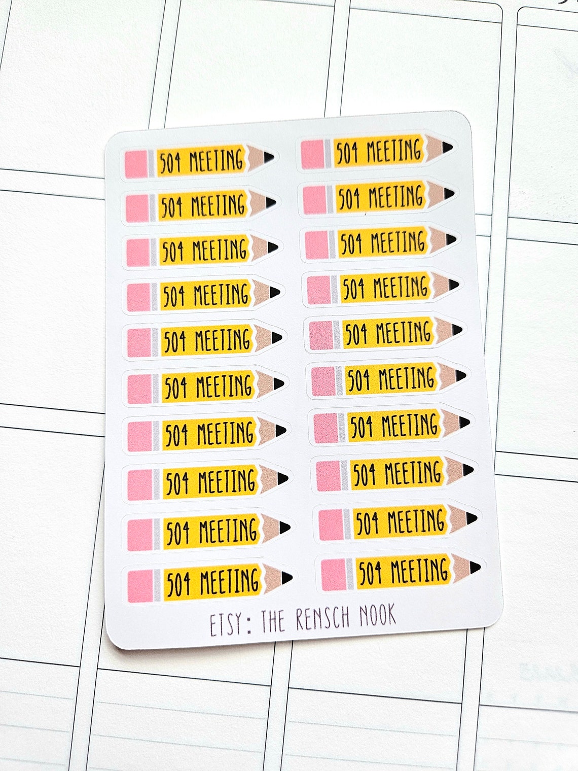504 Meeting Pencil Planner Stickers | Teacher and Student Planner ...