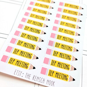 IEP Meeting Pencil Planner Stickers Teacher and Student Planner ...
