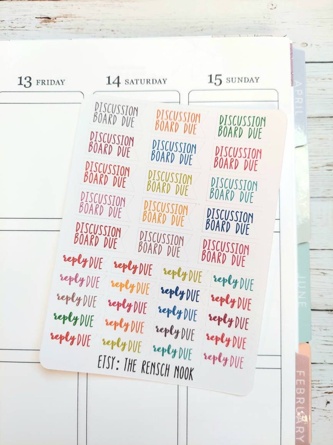 Discussion Board and Reply Planner Stickers - 0165 - College - Teacher ...