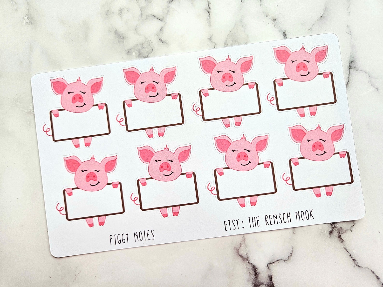 Piggy Notes Planner Stickers | Pig Planner Stickers - Etsy