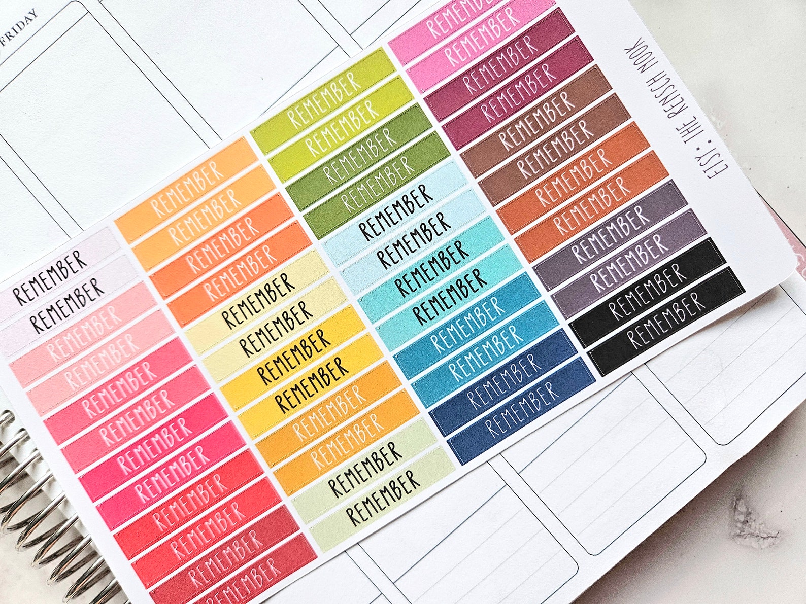 Remember Header Planner Stickers - Etsy