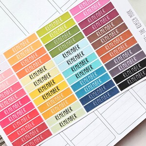 Remember Header Planner Stickers - Etsy