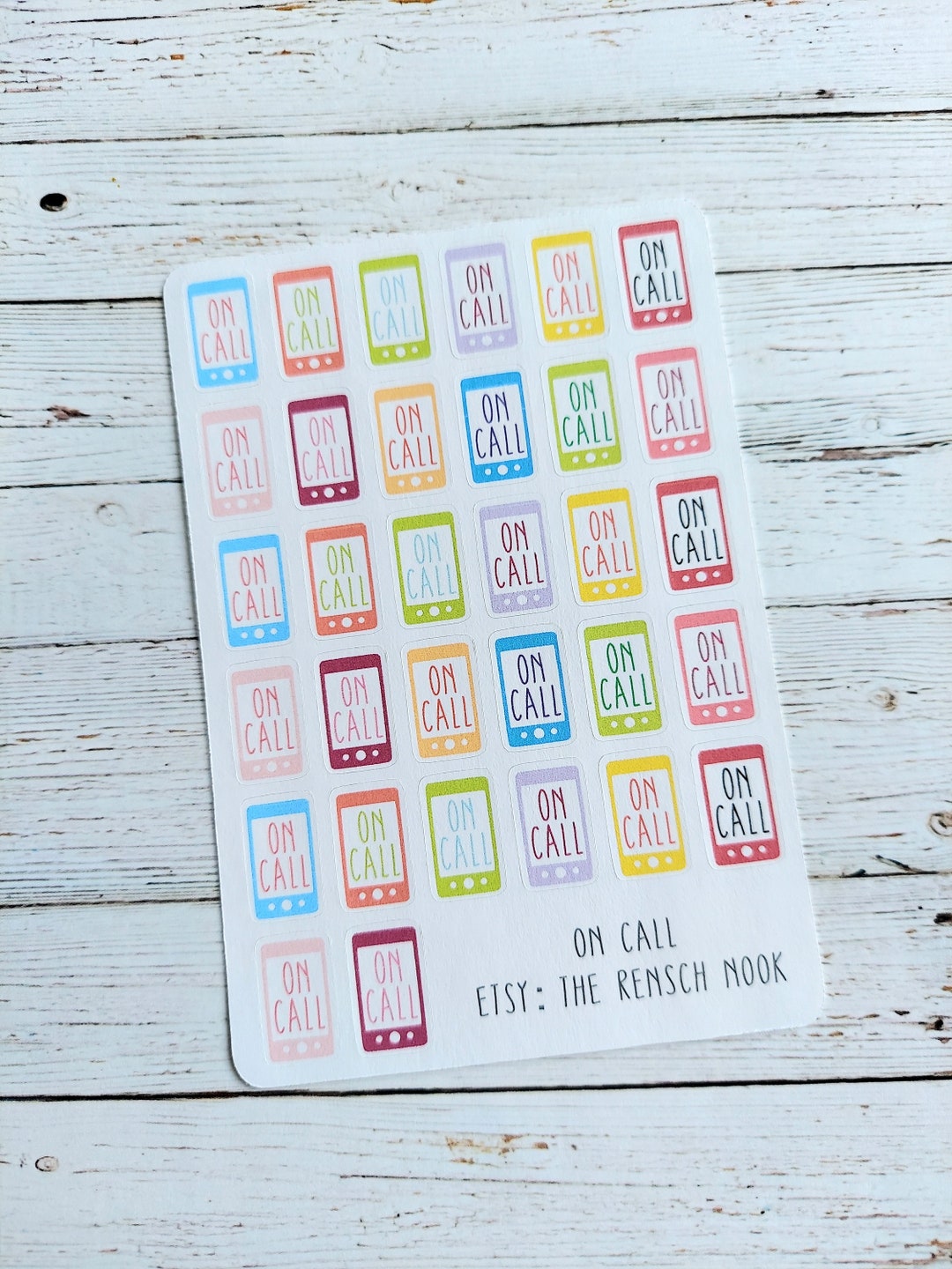 On Call Planner Stickers - 0070 - Phone Work Finance - Schedule - Happy ...