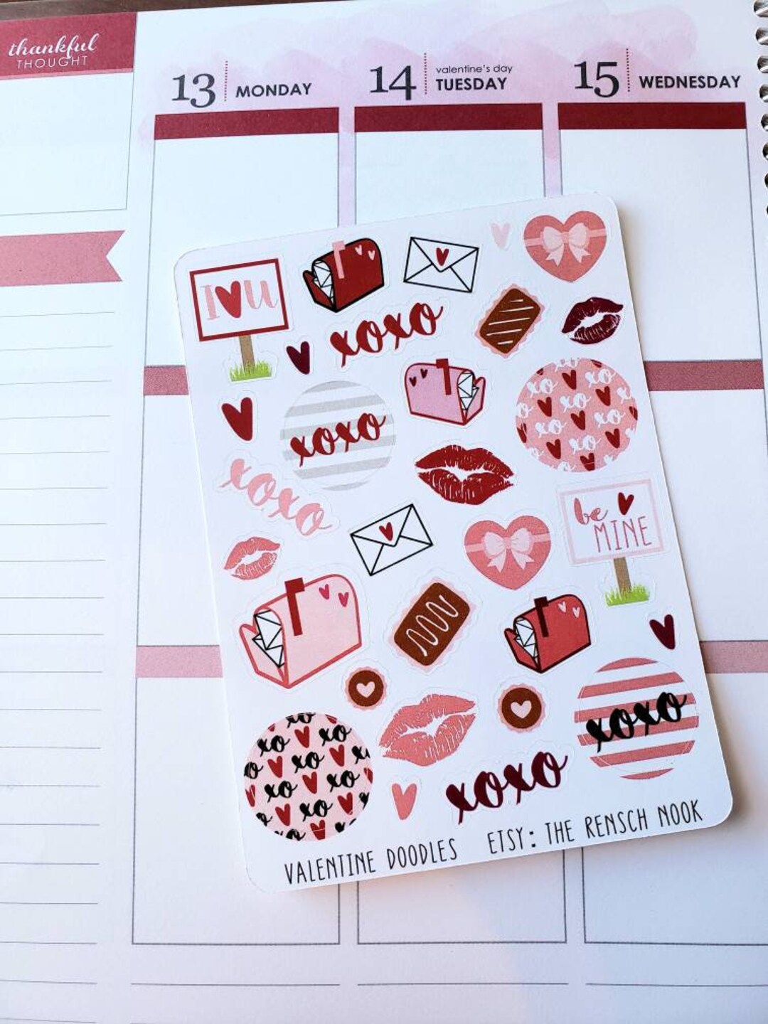 Planner Sticker, Valentine Doodles- 0159 - Decorative Stickers - Gift ...