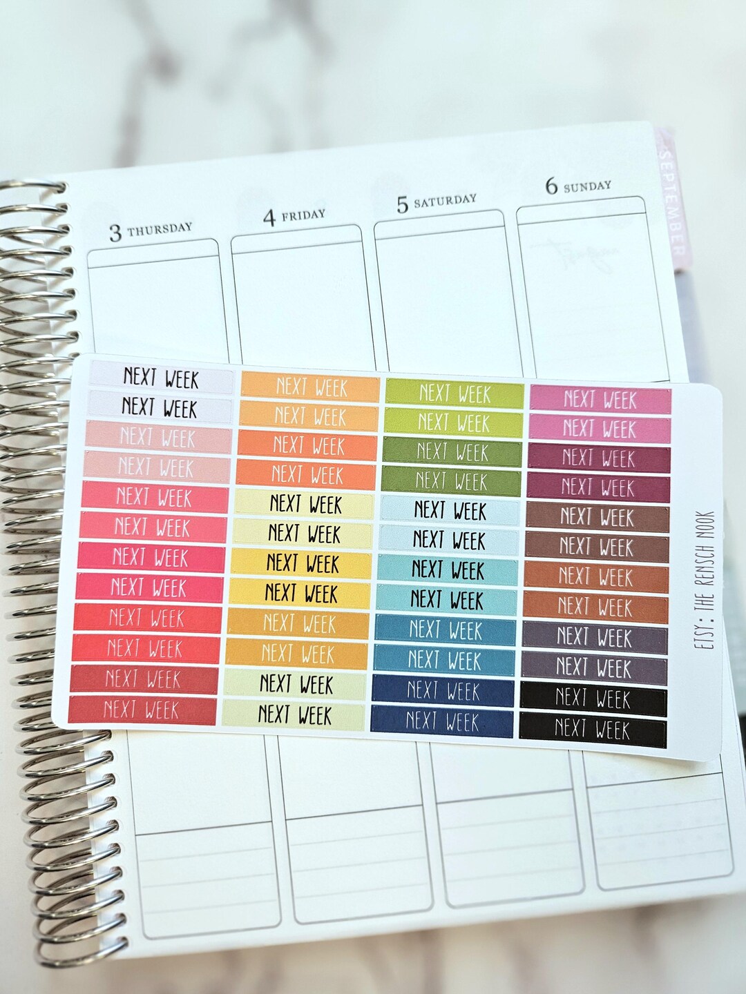 Next Week Header Planner Stickers - Colorful Banner - Etsy