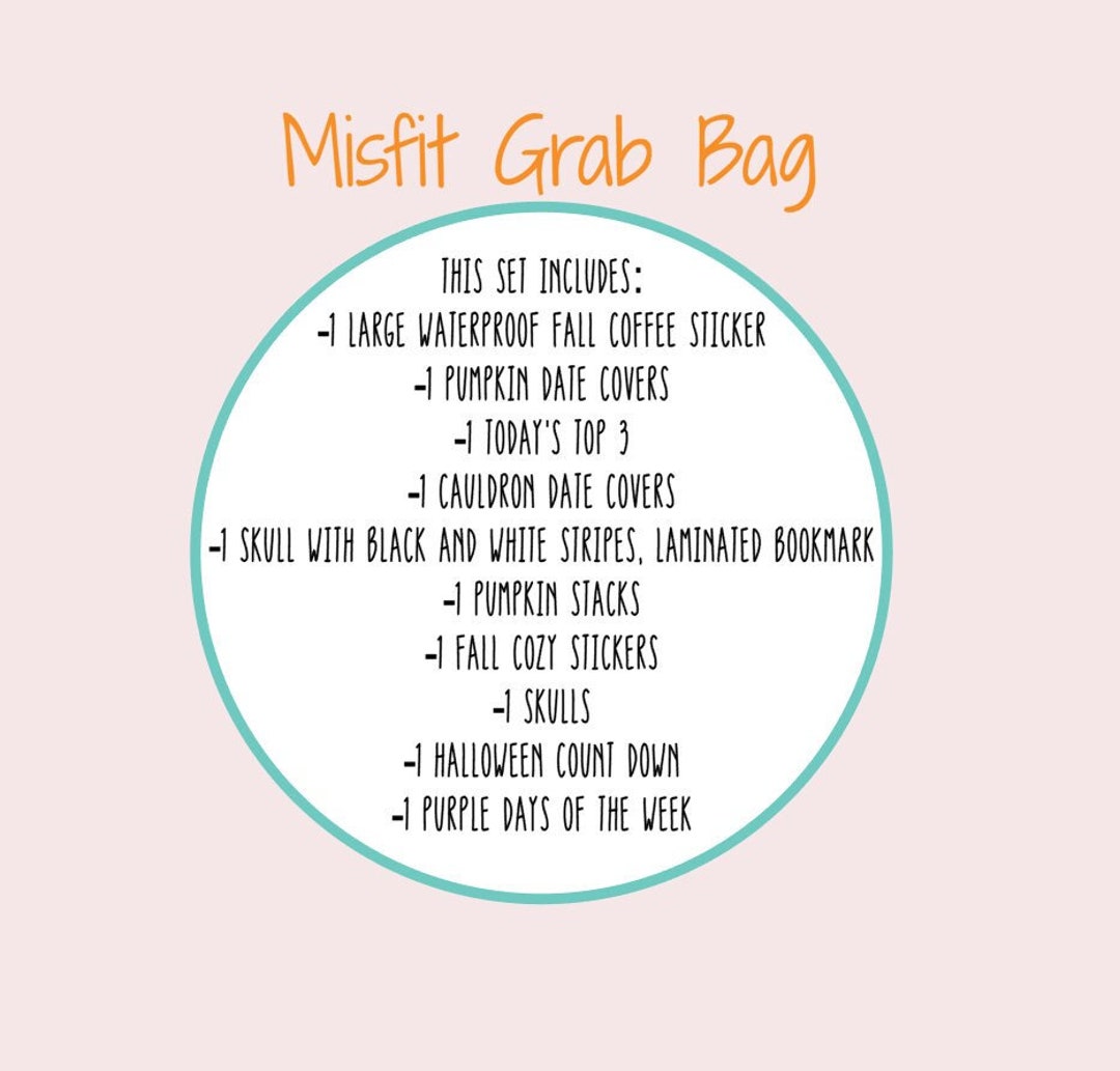 0056 Misfit Planner Stickers Grab Bag 10 Sheets Oops Planner Stickers ...