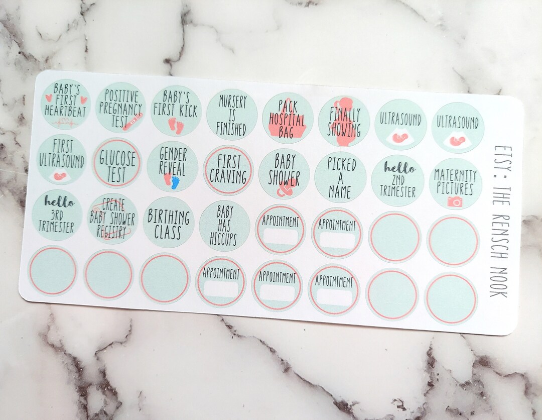 Pregnancy Milestones Planner Stickers - HS15 - Gift for Her - Happy ...