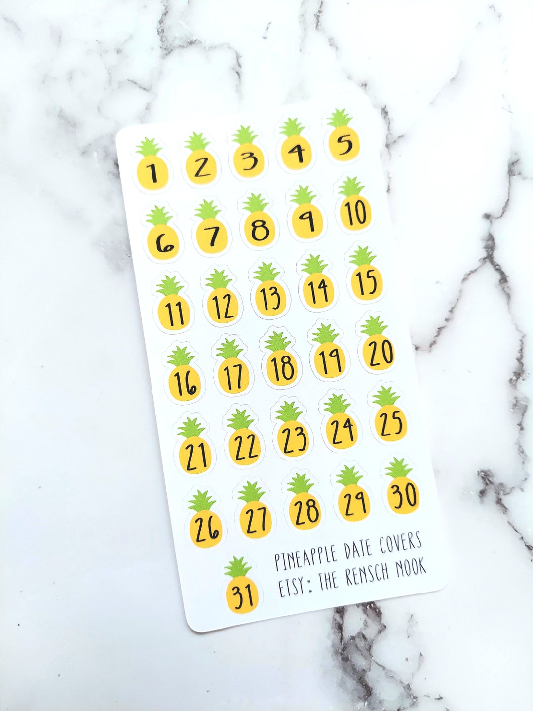 Pineapple Date Planner Stickers, Summer Tropical Calendar - Etsy