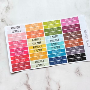 Remember Header Planner Stickers - Etsy