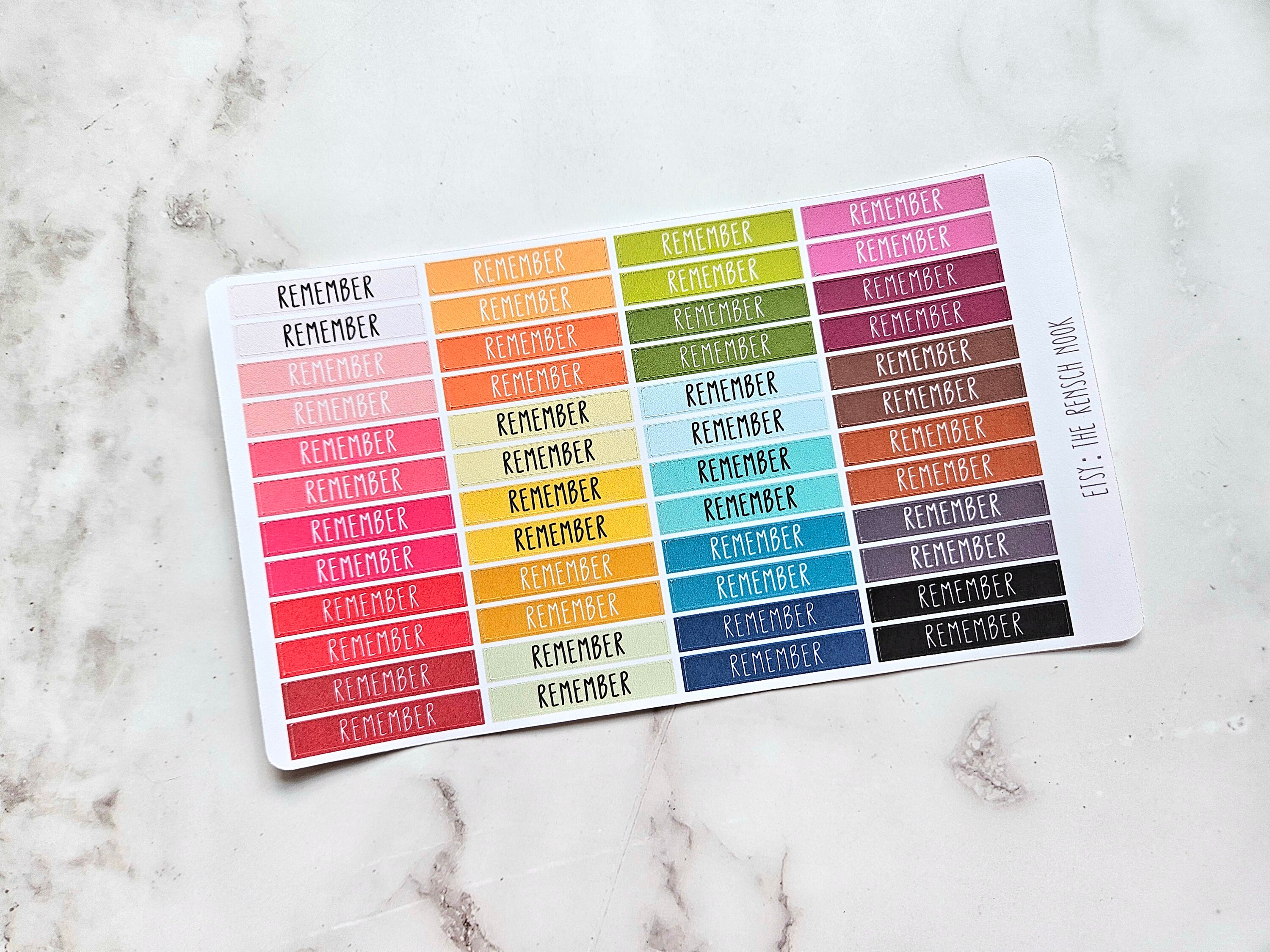 Remember Header Planner Stickers - Etsy