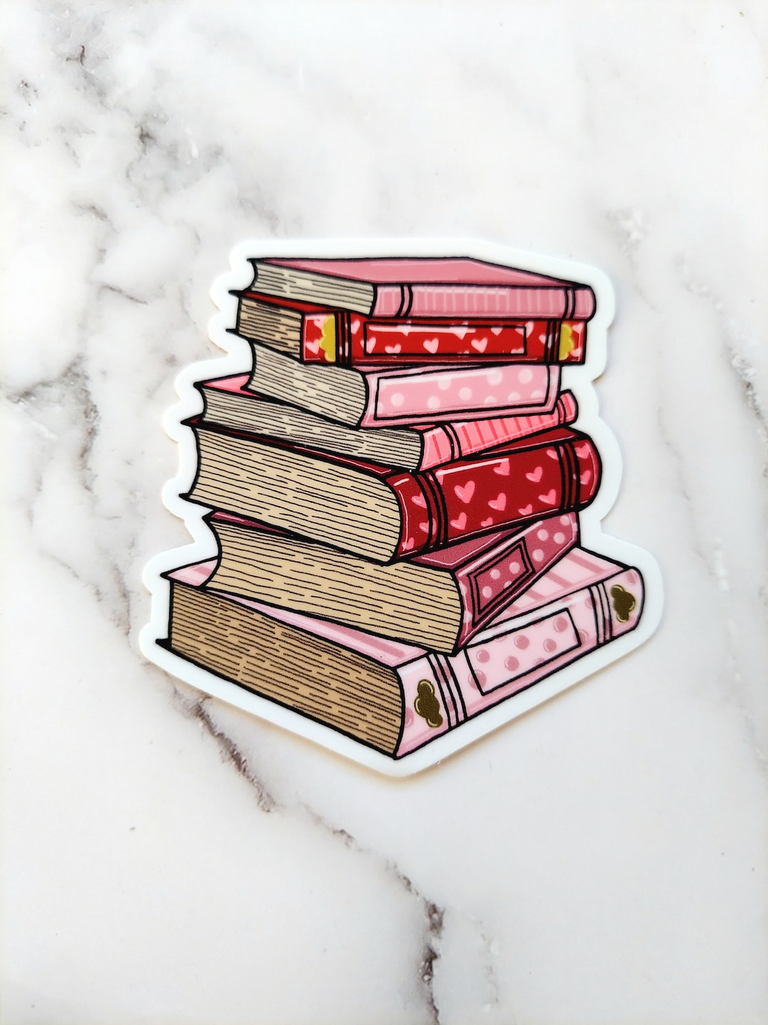 Heart Book Stack Vinyl Sticker - Waterproof Laptop Decal - Etsy
