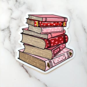 Heart Book Stack Vinyl Sticker - Waterproof Laptop Decal - Etsy