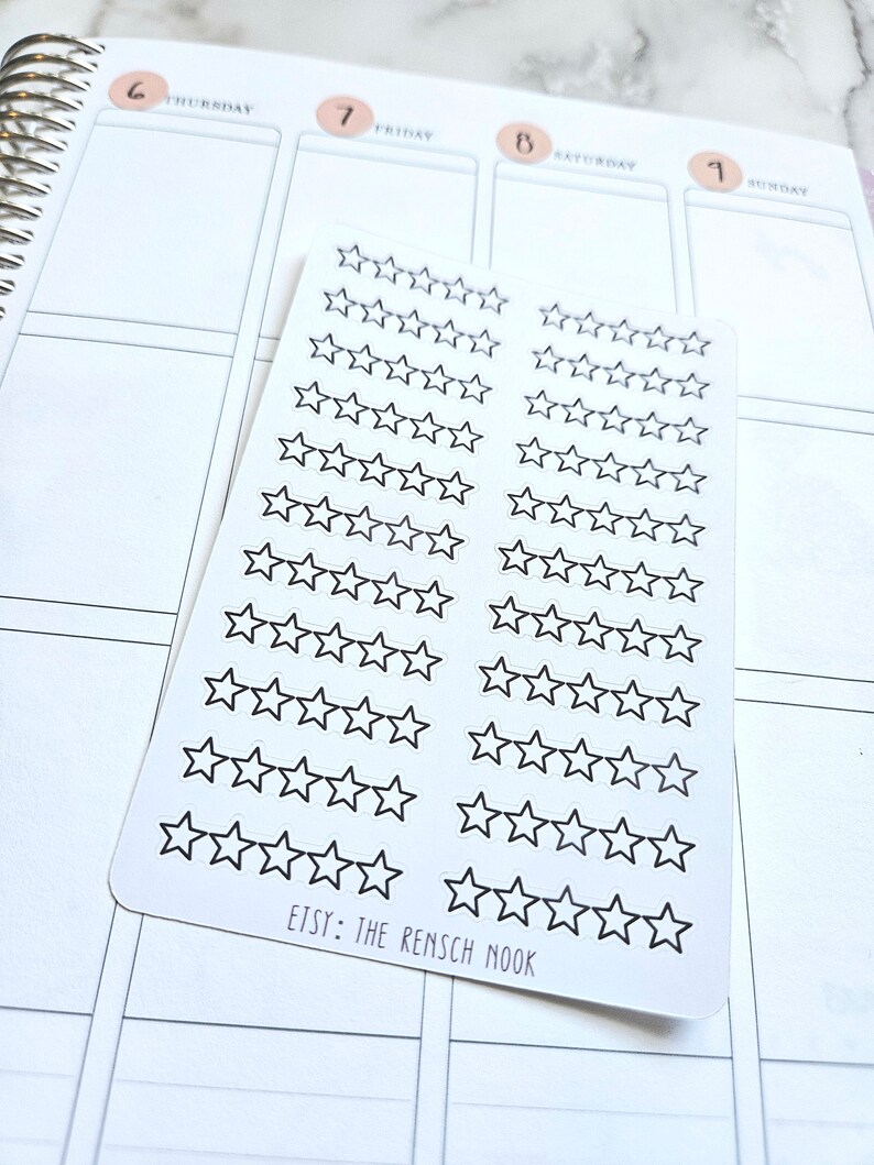 5 Star Book Rating Planner Stickers - Review Tracker - Etsy