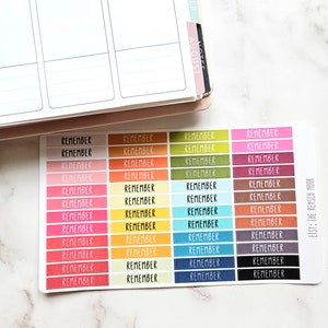 Remember Header Planner Stickers - Etsy