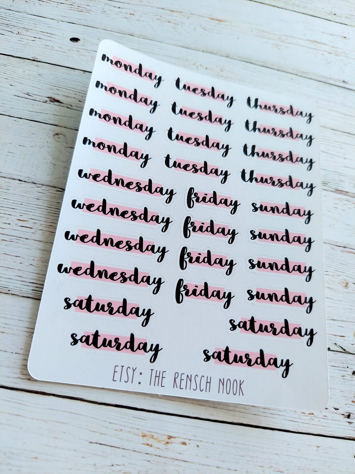 Days of the Week Planner Stickers - Etsy