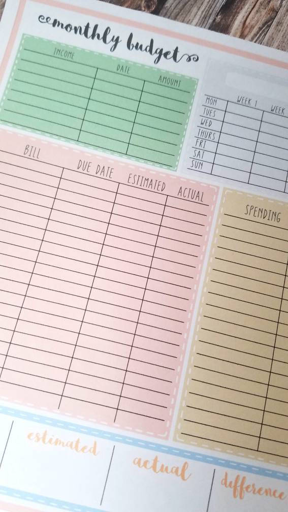 Set of 12 Monthly Budget Planner Stickers Happy Planner - Etsy