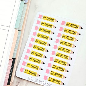 IEP Meeting Pencil Planner Stickers Teacher and Student Planner ...