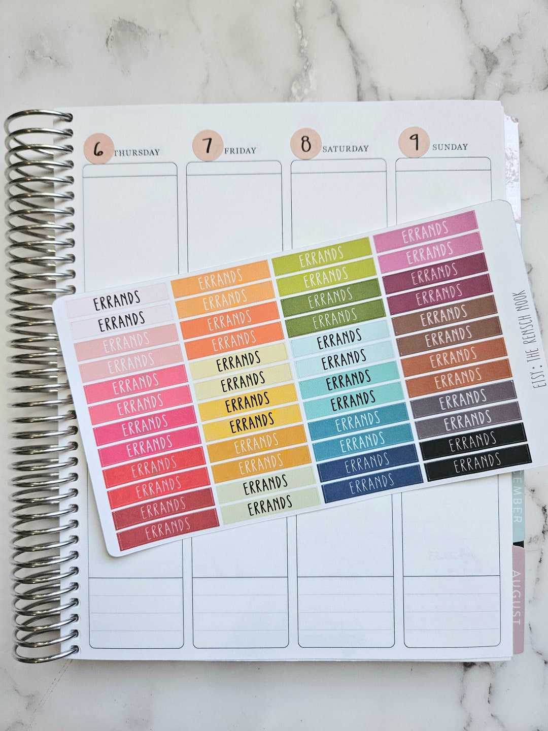 Errands Header Planner Stickers - Etsy