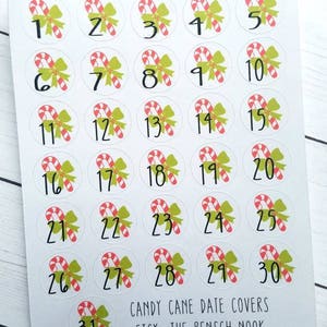 Planner Sticker Candy Cane Date Covers DC001 Gift for Her - Etsy